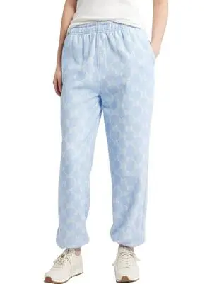 LoveShackFancy Lillia Ribbon Print Sweatpants - Chilled Blue
