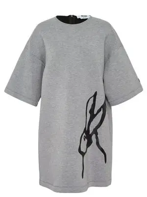 MSGM Rabbit Print Dress - Grey