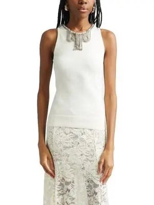 Rabanne Embellished Sleeveless Sweater - Cream