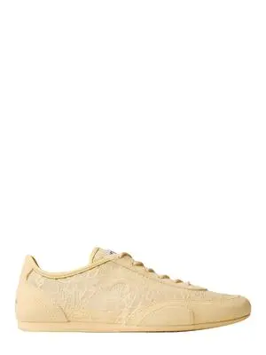 JIMMY CHOO Sunny F Suede And Lace Sneakers - Yellow