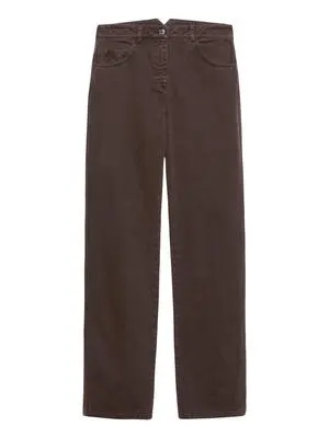 Max & Co. Cotton Drill Straight Leg Trousers - Brown