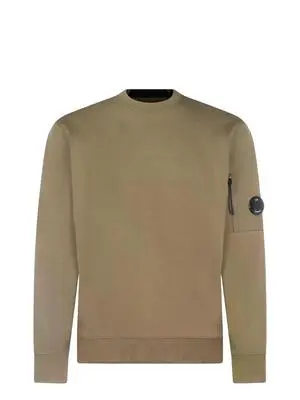 C.P. COMPANY Diagonal Raised Fleece Crewneck Sweatshirt - Green