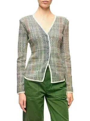 Veronica Beard Nadialine V-neck Jacket - Blue