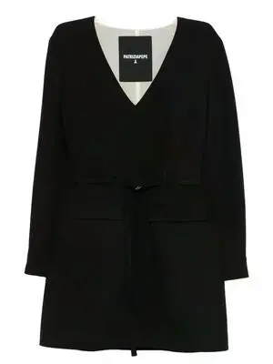Patrizia Pepe V-neck Belted Mini Dress - Black