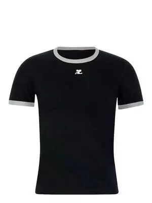 COURREGES Logo T-shirt - Black