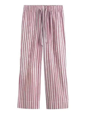 TEKLA Striped Pajama Trousers - Red