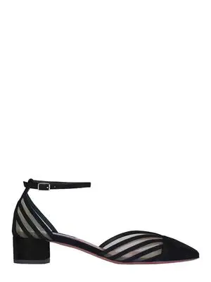 AQUAZZURA Alana Striped Pumps - Black