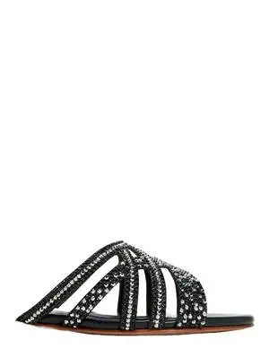 NICOLI Ensley Embellished Strappy Sandals - Black