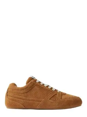 Isabel Marant Senny Perforated Suede Sneakers - Brown
