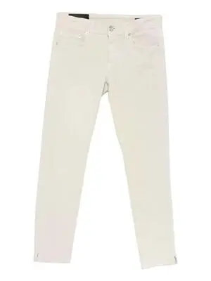 DONDUP Five-pocket Straight Leg Jeans With Split Hem - Neutrals