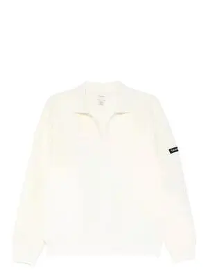Calvin Klein Long-sleeve Collar Top - Neutrals