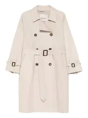 Max Mara Belted Double-breasted Coat - Neutrals