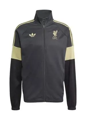 Adidas Liverpool Fc Striped Zip Sweatshirt - Grey