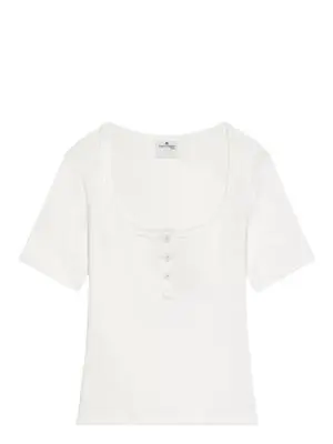COURREGES Buttoned T-shirt - White