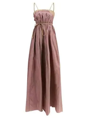 DI STAVNITSER Gathered Tie-waist Dress - Pink