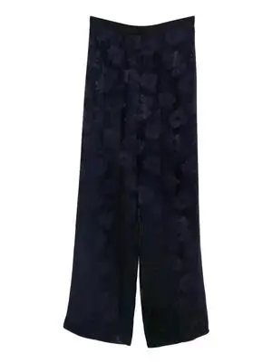 FORTE_FORTE Floral-jacquard Trousers - Blue