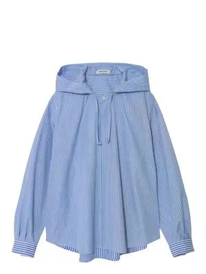 UNDERCOVERISM Striped Hooded Blouse - Blue