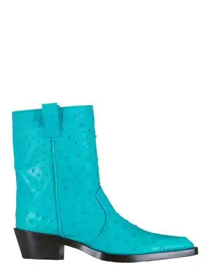 Khaite Ostrich Short Boots - Blue