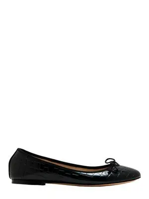 HOUSE OF BALLERINAS Chloe Bow-detail Ballet Flats - Black
