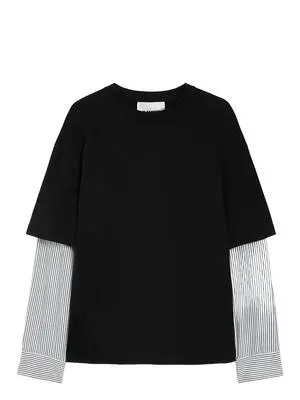 JIL SANDER Striped Long-sleeve T-shirt - Black