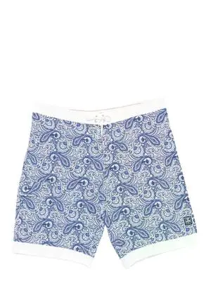 Corneliani Paisley Print Swim Trunks - Blue
