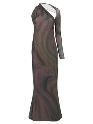 ATU BODY COUTURE One-shoulder Cutout Maxi Dress - Brown