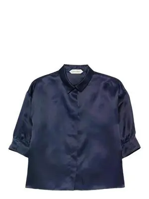 Alberta Ferretti Short-sleeve Silk Shirt - Blue