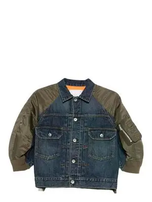 Sacai Buttoned Flap-pockets Denim Jacket - Blue