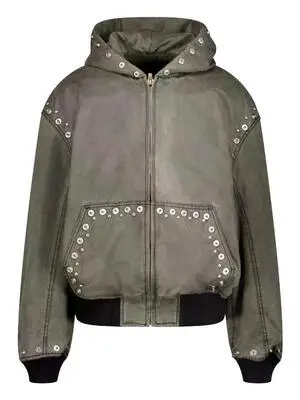 We11Done Studded Hooded Jacket - Grey