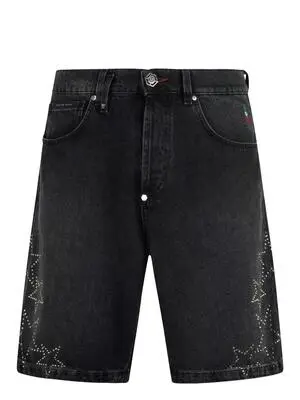 Philipp Plein Denim Shorts - Black