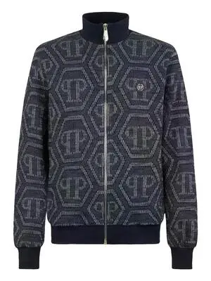 Philipp Plein Jacquard Monogram Jacket - Blue
