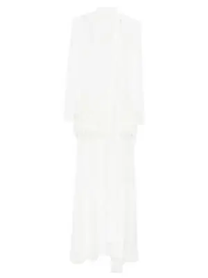 ATU BODY COUTURE Feather High-neck Maxi Dress - White