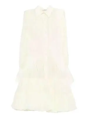 Ermanno Scervino Pleated Mini Dress - Neutrals