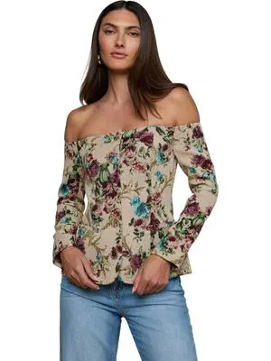 L'Agence Alice Floral Tapestry Blazer Top - Multi Floral Tapestry