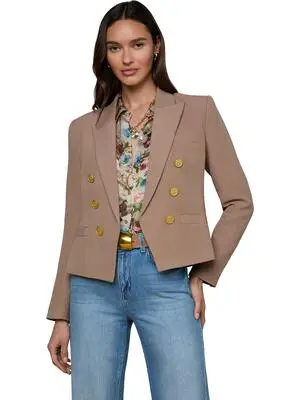 L'Agence Brooke Double Breasted Blazer - Portabella/multi Floral Tapestry