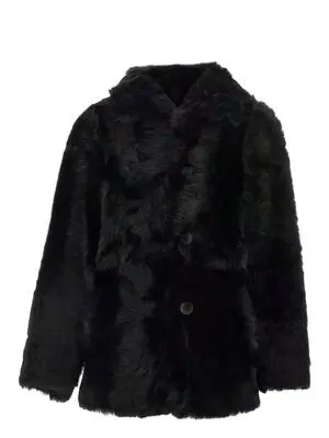 HISO Reversible Shearling Coat - Black