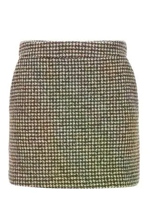 KAOS Houndstooth Mini Skirt - Brown