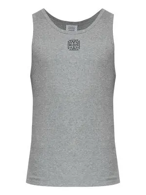 Vetements Biker Cross Logo Tanktop Grey Melange - Gray
