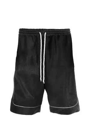 NAHMIAS Leather Basketball Shorts - Black
