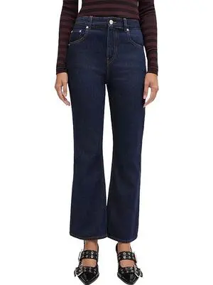 GANNI Essentials Mid Rise Bootcut Jeans - Rinse