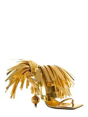 MOSCHINO Mirror Effect Fringe Sandals