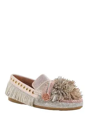 Kurt Geiger Pom-pom Embellished Moccasin Loafers - Open Grey