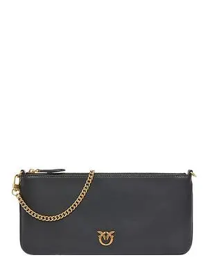 Pinko Leather Crossbody Bag - Black-antique Gold