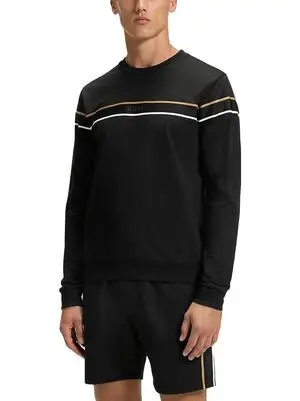 Hugo Boss Striped Cotton Sweatshirt - Black