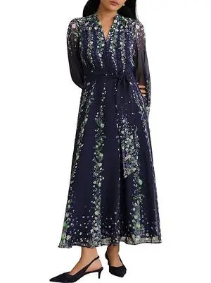 HOBBS LONDON Petite Ros Silk Maxi Dress - Midnight Multi