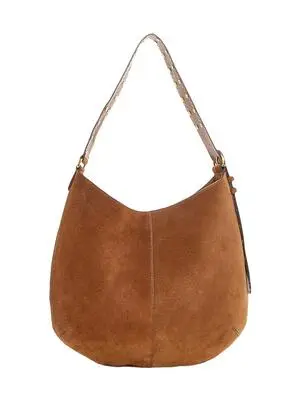 Rebecca Minkoff Naomie Suede Hobo Shoulder Bag - Cannella