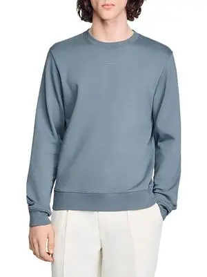Sandro Logo Sweatshirt - Grey Blue