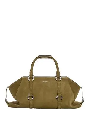 Alexander McQueen Farringdon Suede Bag Olive