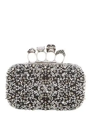 Alexander McQueen Crystal-embellished Knuckle Clasp - Black