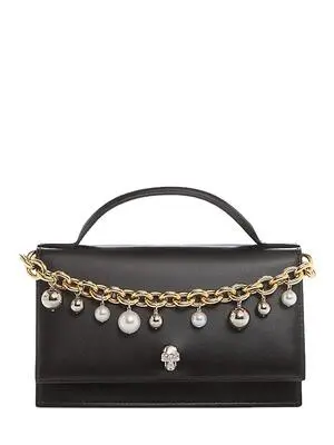 Alexander McQueen Top Handle Leather Skull Bag - Black